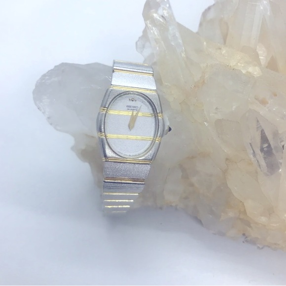 Seiko | Accessories | Vintage 2 Tone Seiko Quartz Gold Striped Watch | Poshmark